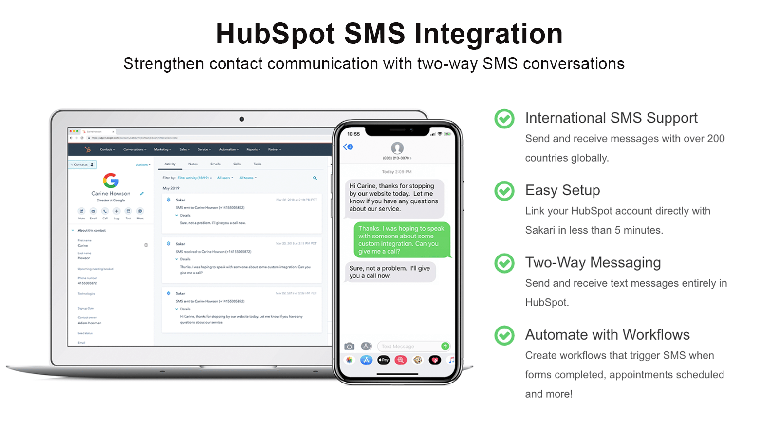 HubSpot & Sakari SMS Integration: Benefits, Features, & How To Get Started